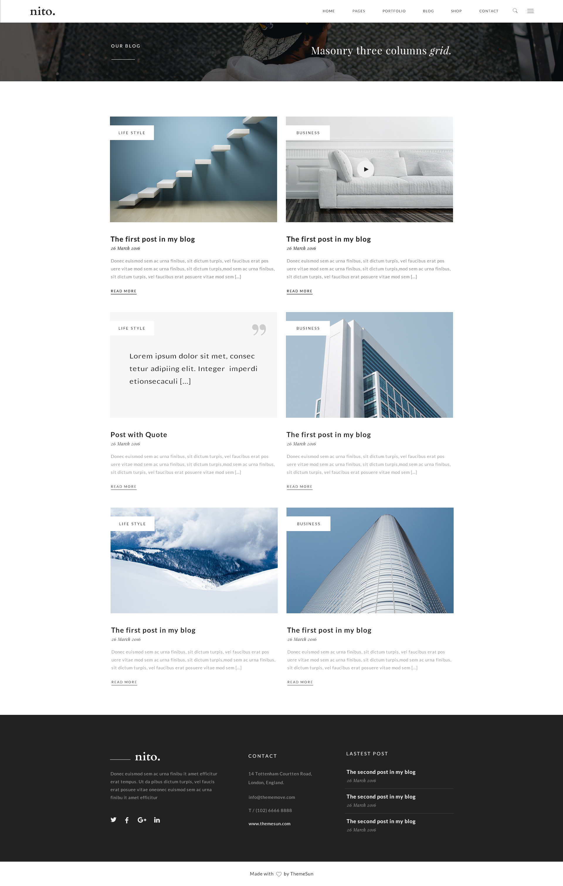 Nito - A Clean & Minimal Multi-purpose PSD Template by ThemeSun | ThemeForest